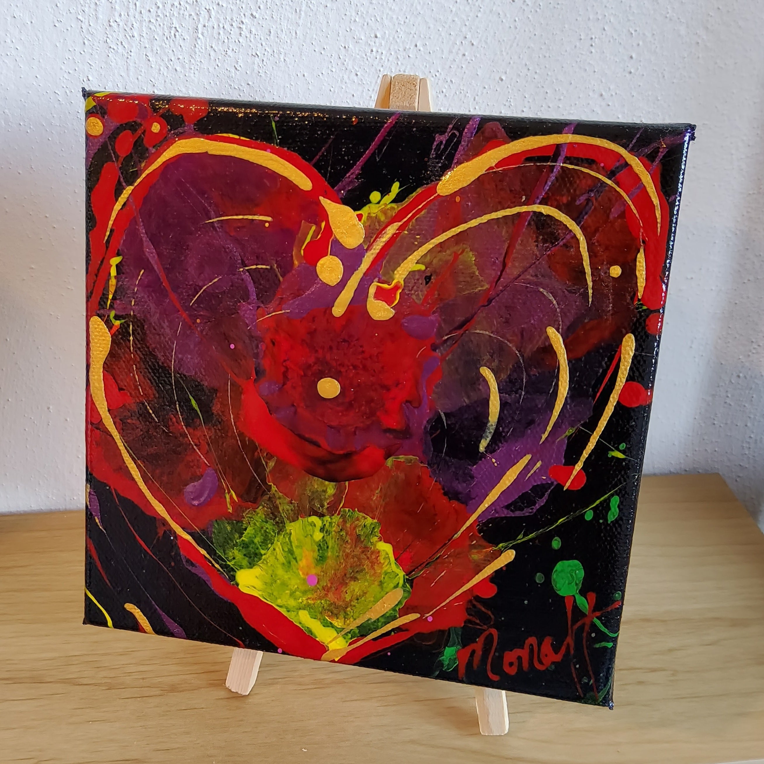 REDILICIOUS HEART 6" x 6" ORIGINAL PAINTING – Mona Helmy Art